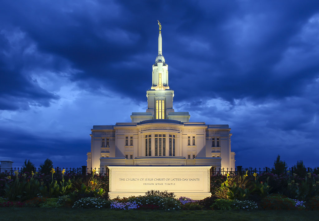 Payson Temple at Dusk | K. Bradley Washburn Art & Design